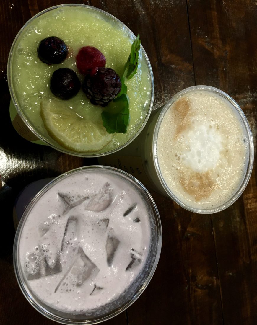 White Grape Mojito, Taro Milk Tea, and a Misugaru Latte at Coffee House ...