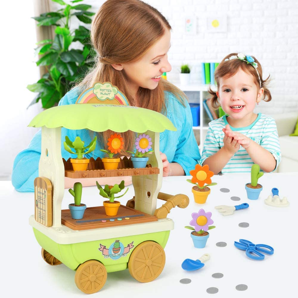 Life’s a Garden Dig It: BeebeeRun Flower Garden Market Cart Toy for ...