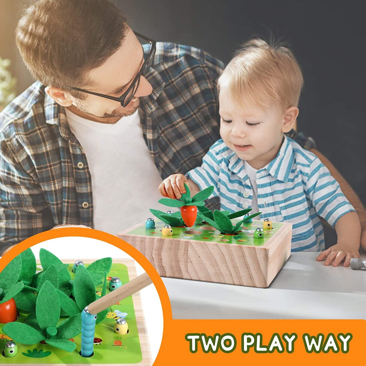 Smart Gifts: Carrot Harvesting and Worm Digging Wooden Magnetic ...