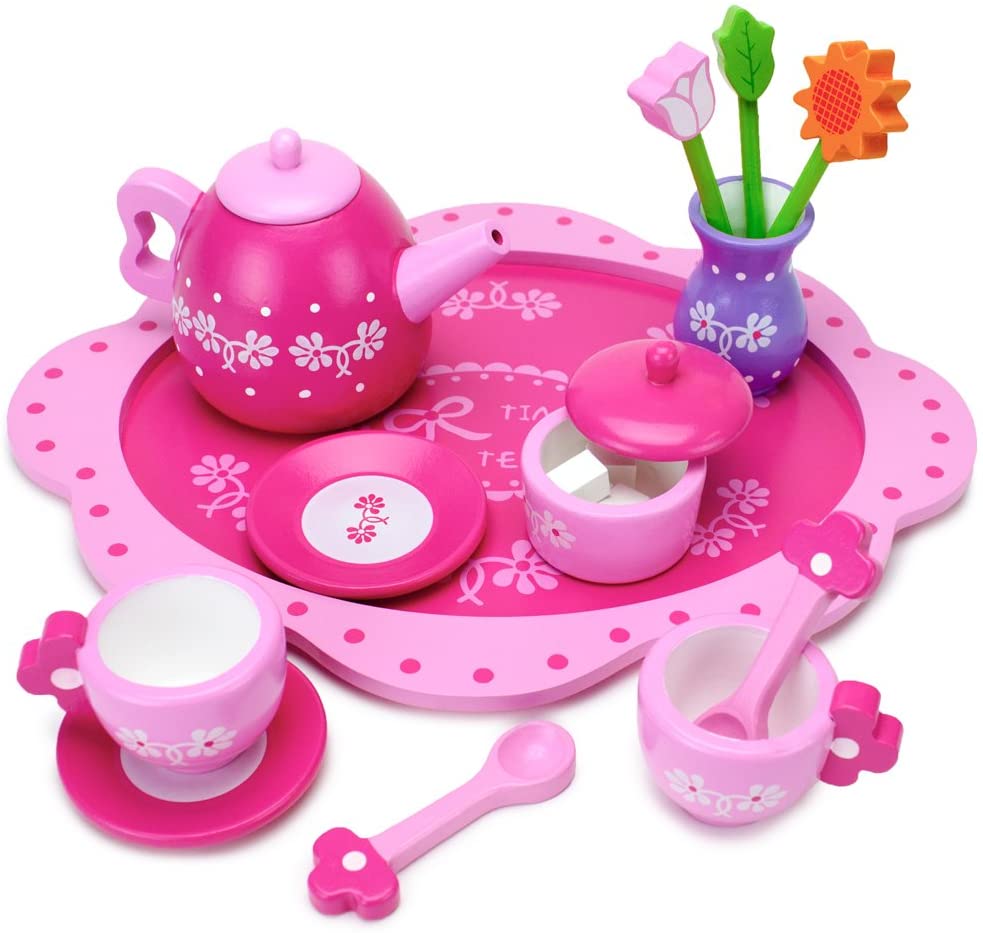 Creative Play Kitchen Fun: Imagination Generation Pink Blossoms Tea ...