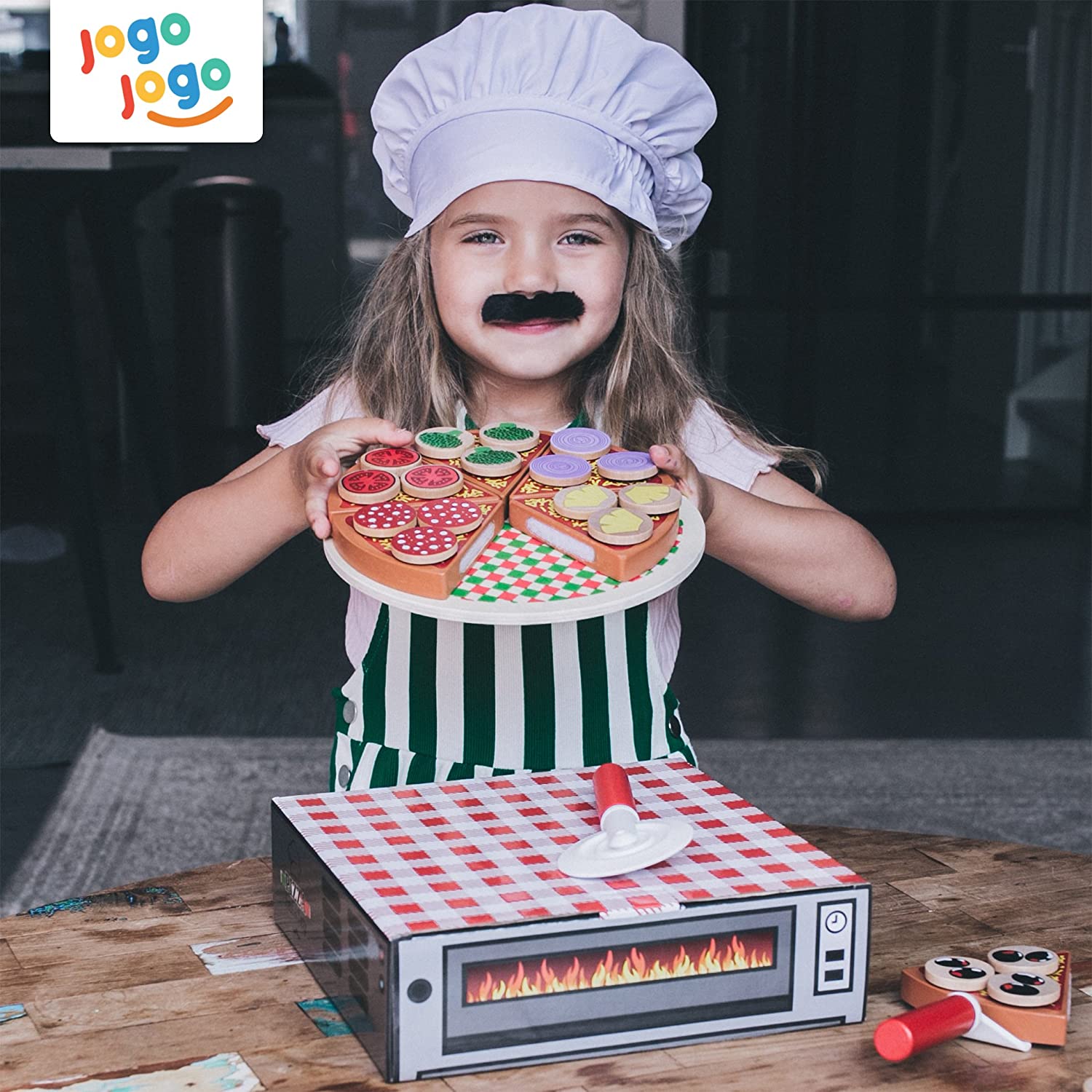 Brain Food: Pretend Pizzeria – 121 Piece Wooden Pizza Play Food Set ...