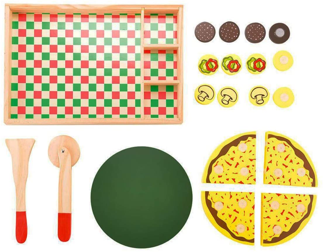 Brain Food: Pretend Pizzeria – Wooden Pretend Food Pizza Party Toy Set ...