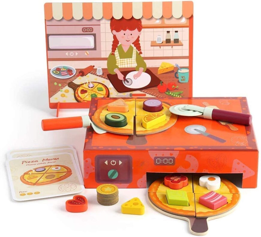 Brain Food: Pretend Pizzeria – TOP BRIGHT Wooden Pizza Pretend Play ...