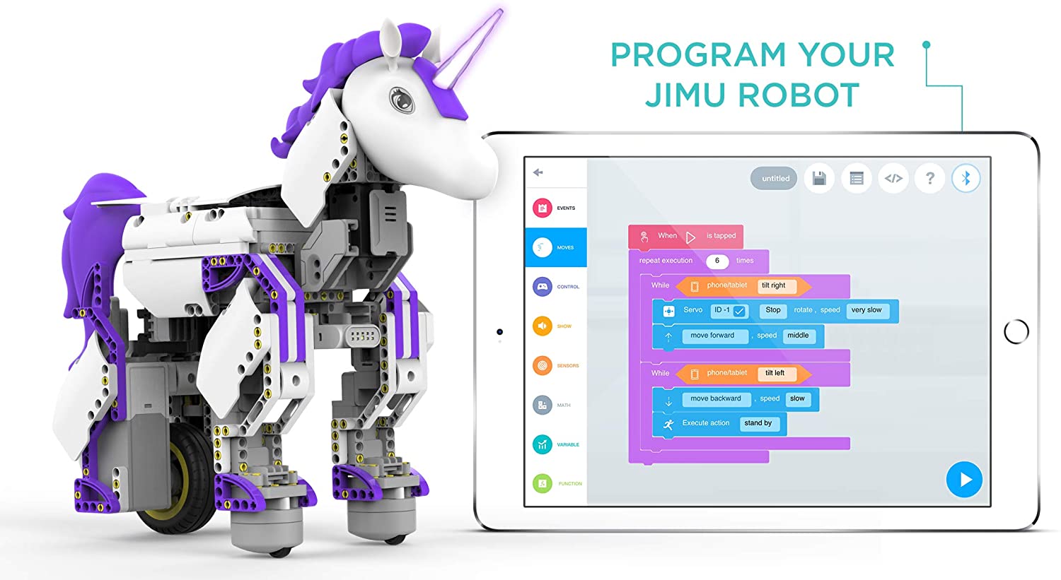 Robotics: UBTECH Mythical Series – Unicornbot Kit – App-Enabled Building & Coding Stem Learning ...