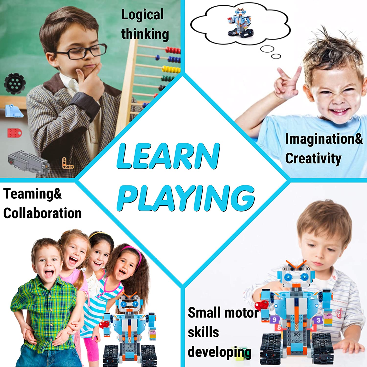 Robotics: GOOMY Build a Robot Remote Control Blocks Kit Intelligent RC ...