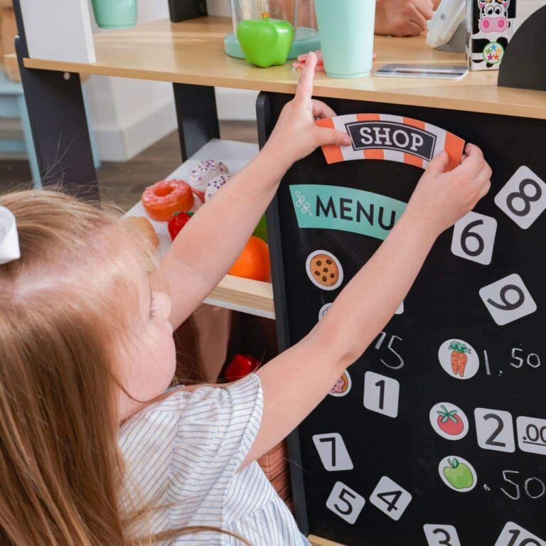 Hip Kids Food, Farm, and Fun: KidKraft Lets Pretend Shopkeeper Stand ...