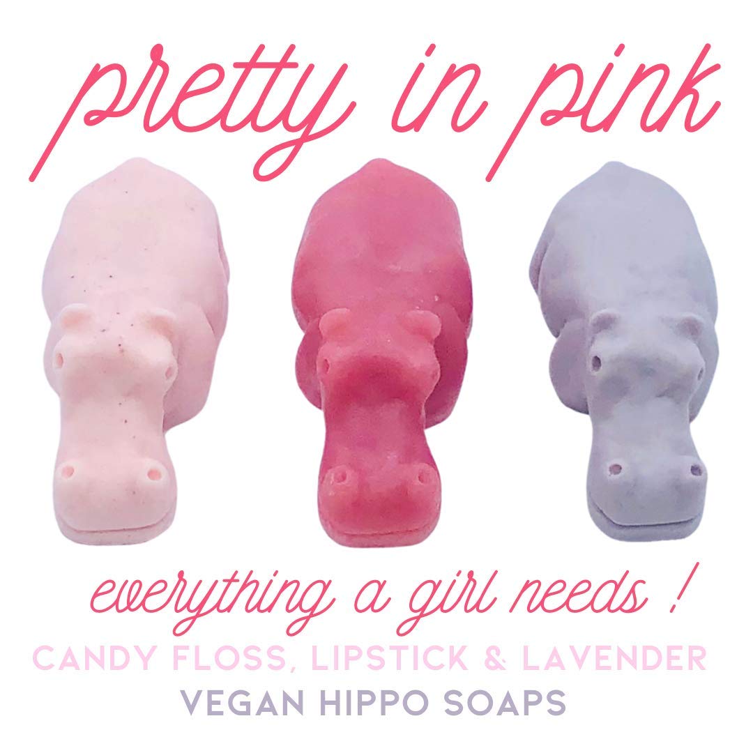 HIPPO SOAP (Pretty in Pink) – 3 x 90g bars – Luxurious Vegan Soap Made ...