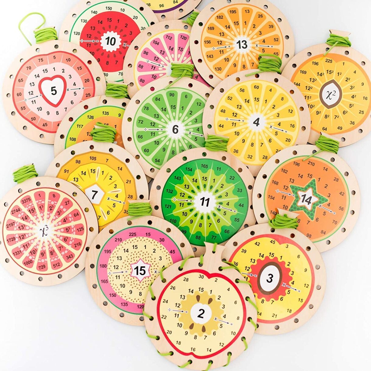 Math Fruit 15 – Educational Lacing Toy – Multiplication Division Skip ...