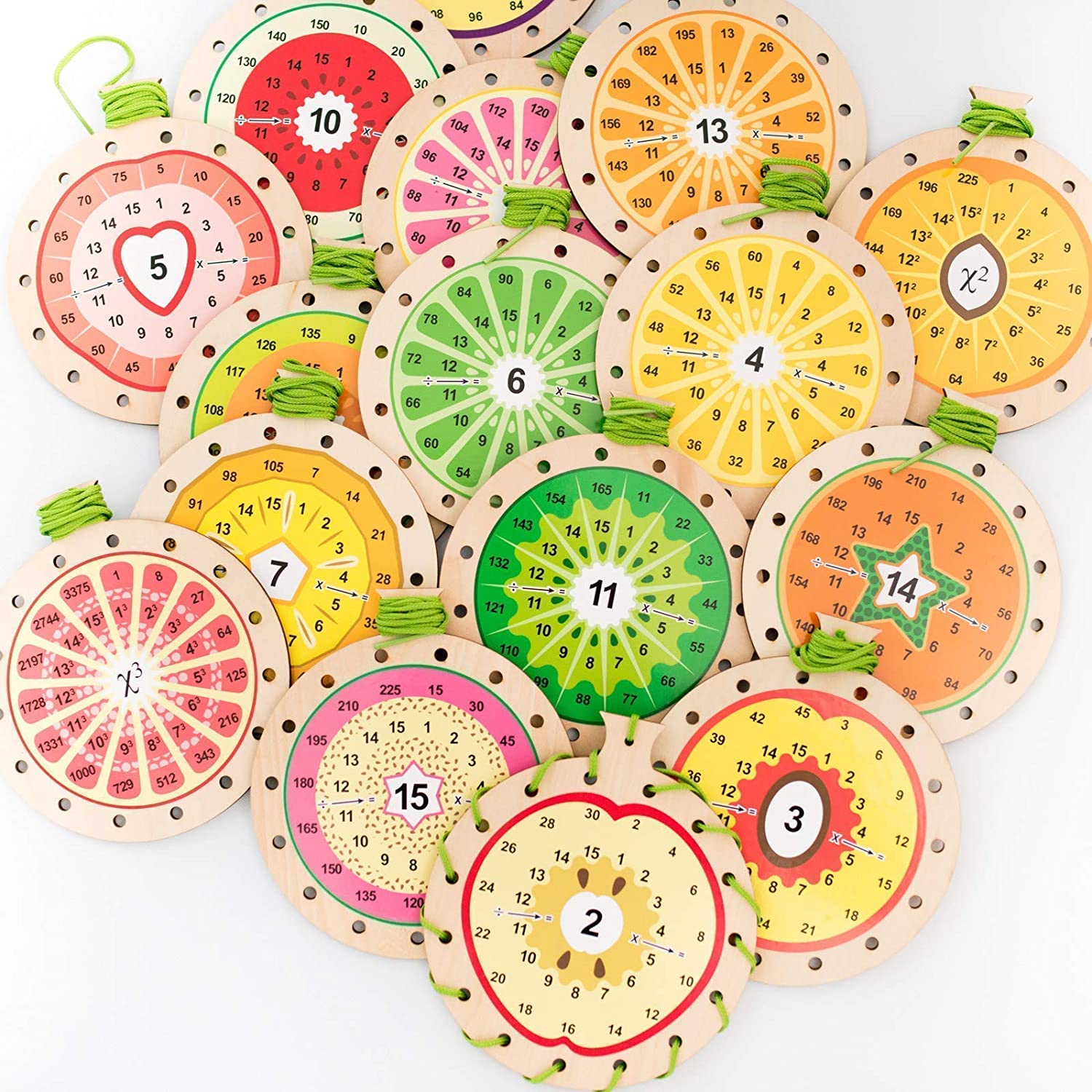 Math Fruit 15 – Educational Lacing Toy – Multiplication Division Skip ...