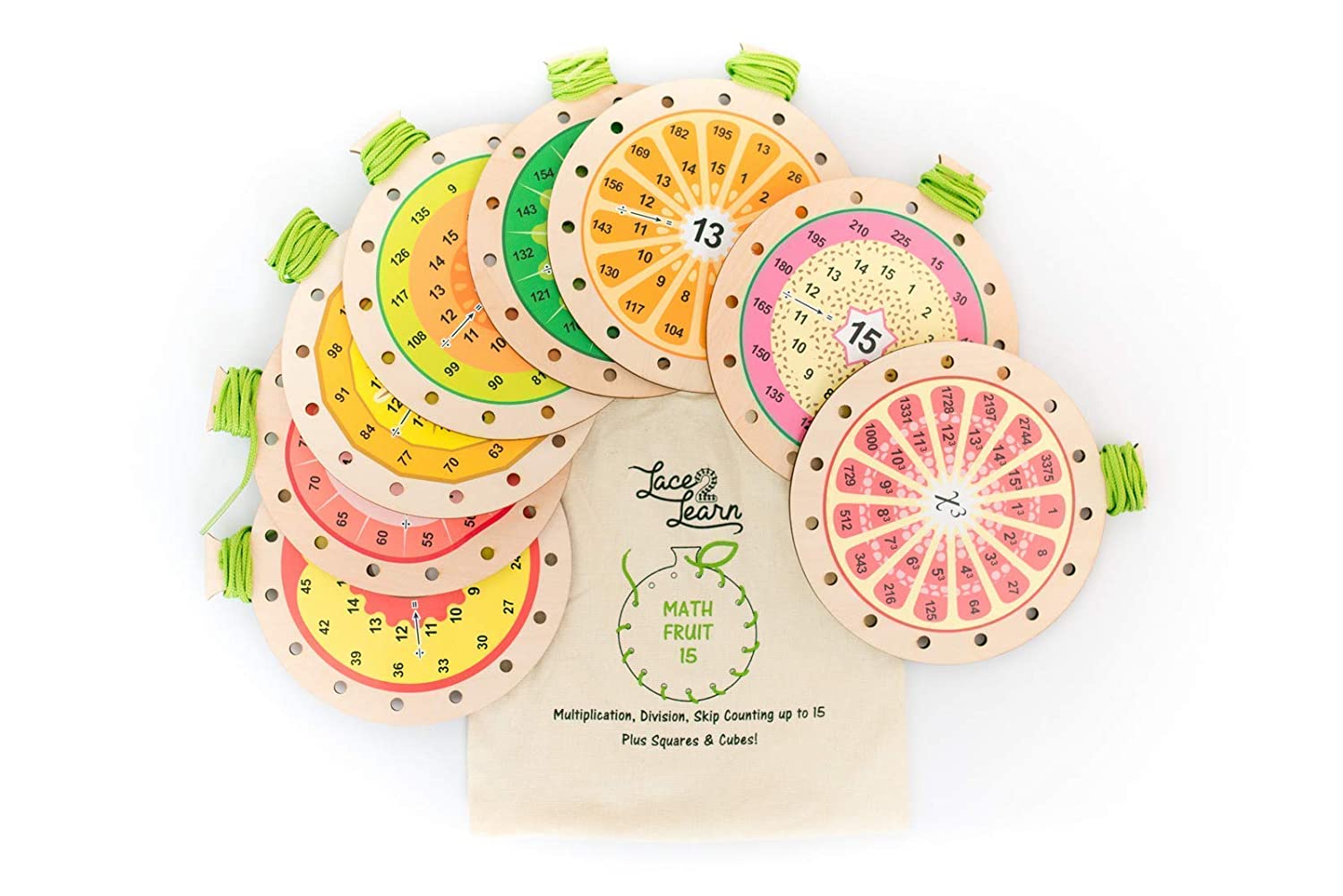 Math Fruit 15 – Educational Lacing Toy – Multiplication Division Skip ...
