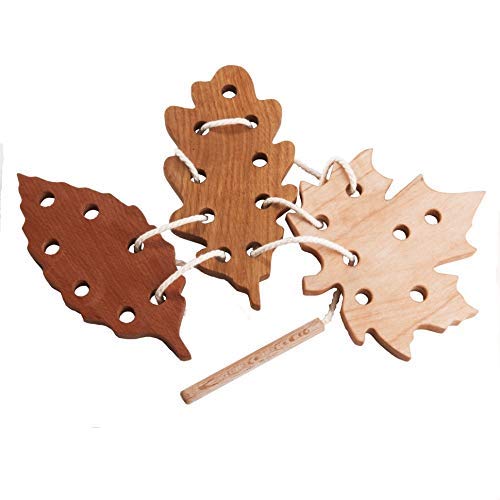Wooden Montessori-Style Leaf Lacing Toy Set by WoodStoreGifts – SPG ...