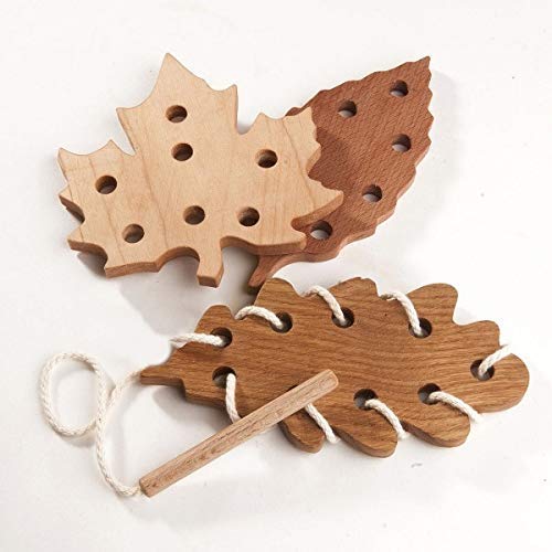 Wooden Montessori-Style Leaf Lacing Toy Set by WoodStoreGifts – SPG ...
