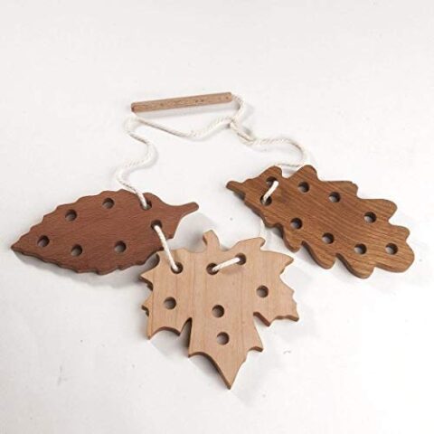 Wooden Montessori-Style Leaf Lacing Toy Set by WoodStoreGifts – SPG ...