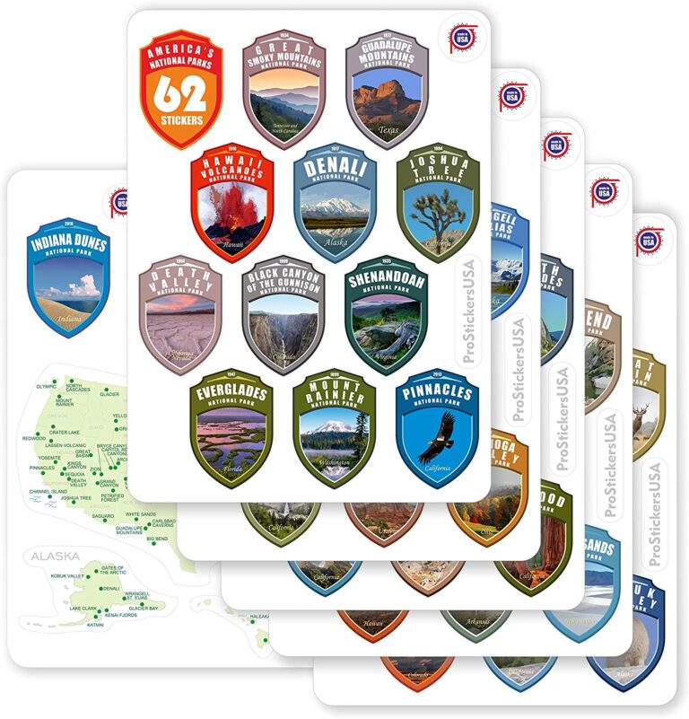 1.4 x 2.0″ Shields Collection Sticker Set – 62 National Parks USA ...